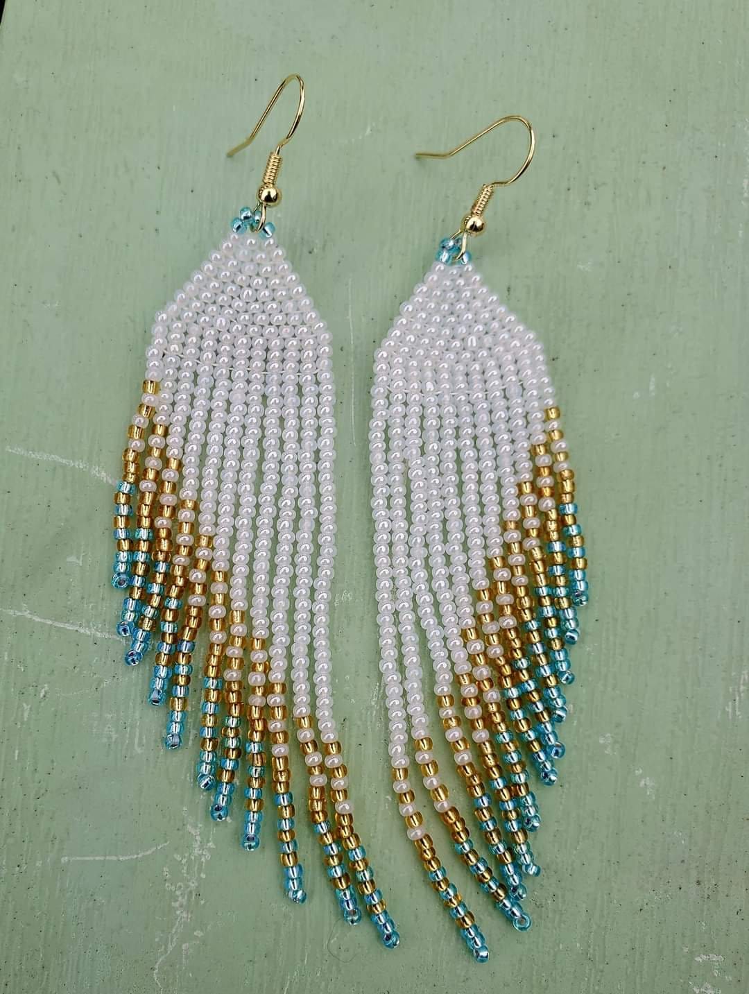 Alaska Native Beaded Earrings (gold River) - Etsy