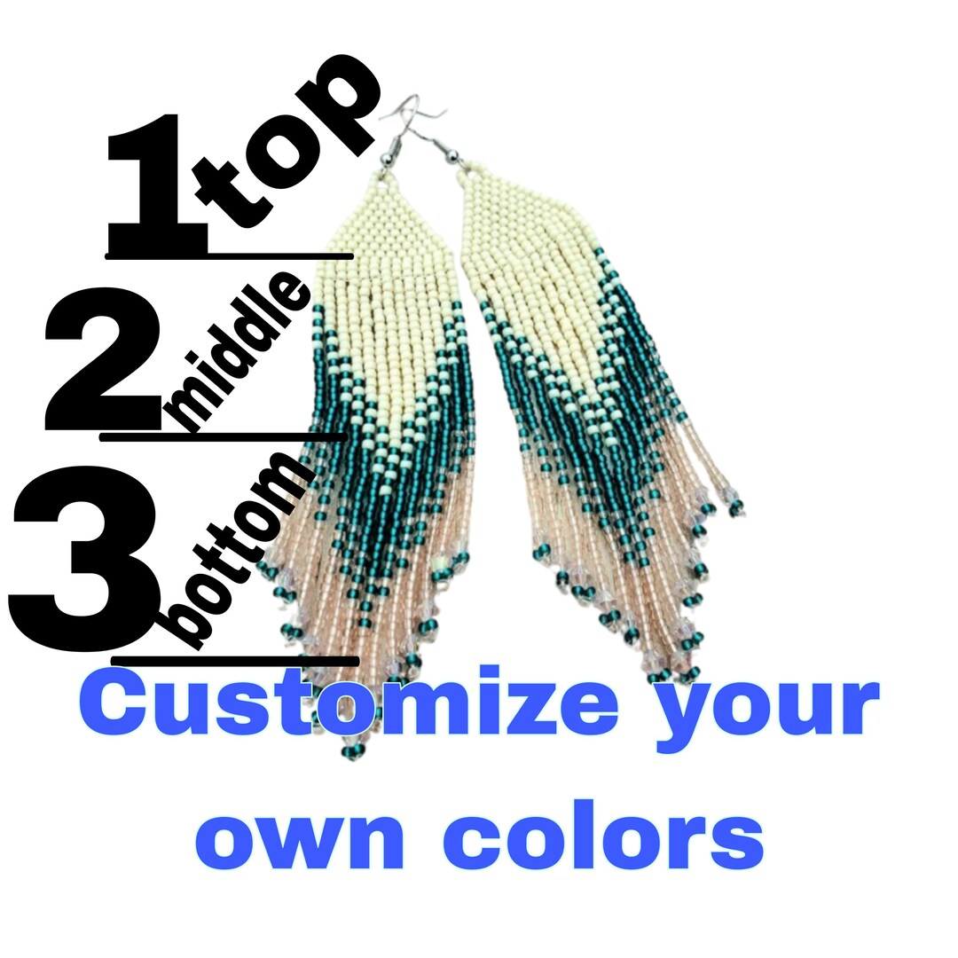 Alaska Native Beaded Earrings (custom Colors) - Etsy