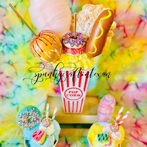 Large Faux Popcorn Box Fair Food Treats| Fake Bake| Cotton Candy ...