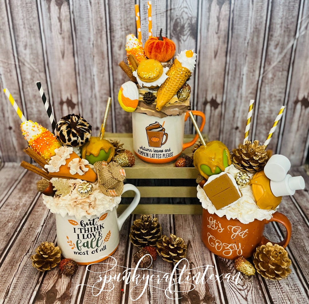 Ready to Ship Extra Large Fall Mug Topper and Mug| Removal Mug Topper ...