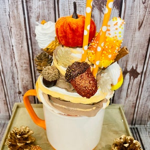 Ready to Ship Extra Large Fall Mug Topper and Mug| Removal Mug Topper ...