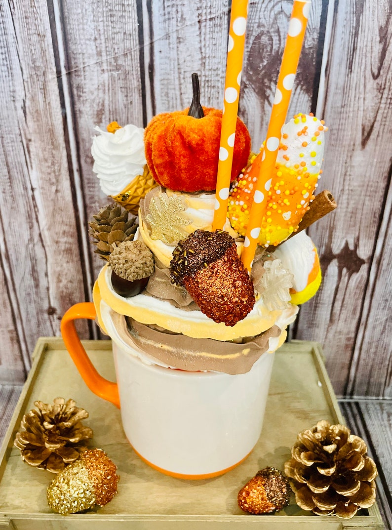 Ready to Ship Extra Large Fall Mug Topper and Mug| Removal Mug Topper ...