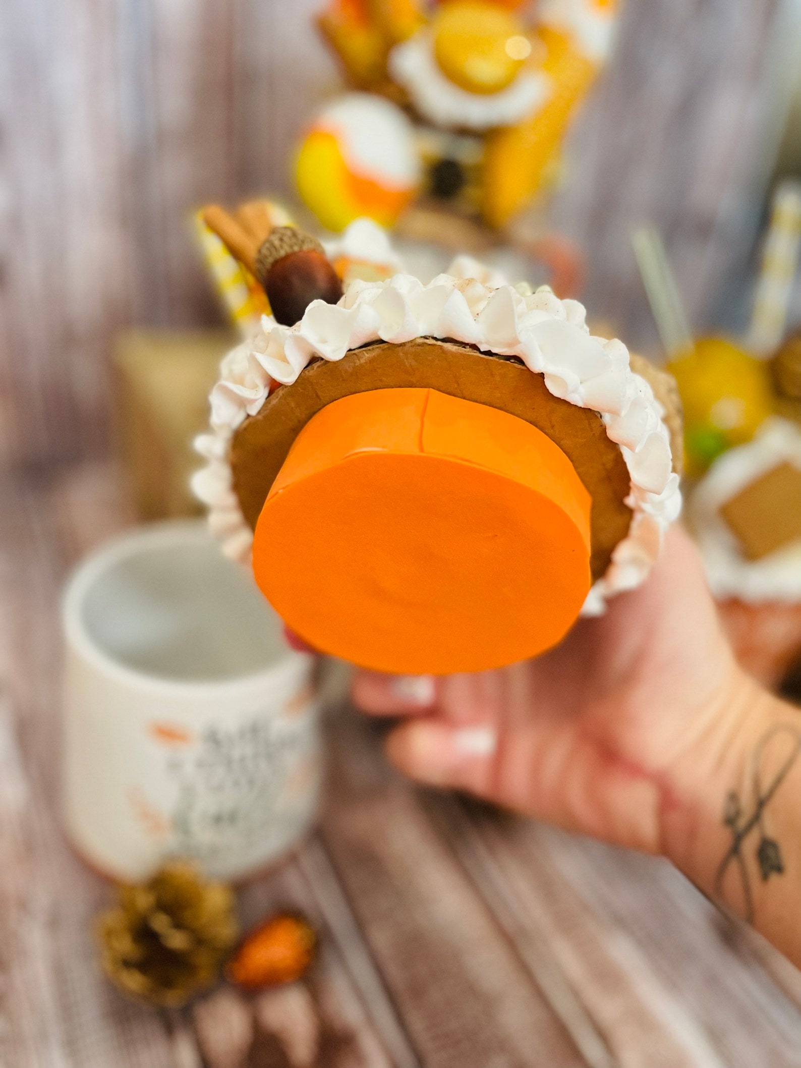 Ready to Ship Extra Large Fall Mug Topper and Mug| Removal Mug Topper ...