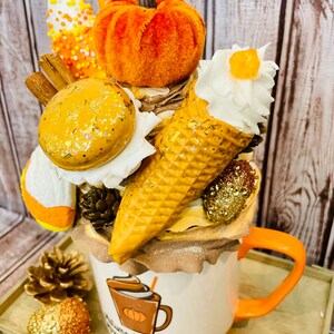 Ready to Ship Extra Large Fall Mug Topper and Mug| Removal Mug Topper ...