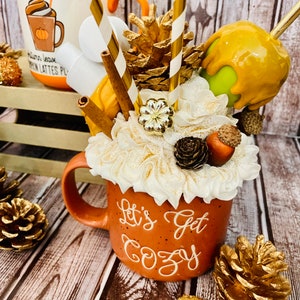 Ready to Ship Extra Large Fall Mug Topper and Mug| Removal Mug Topper ...