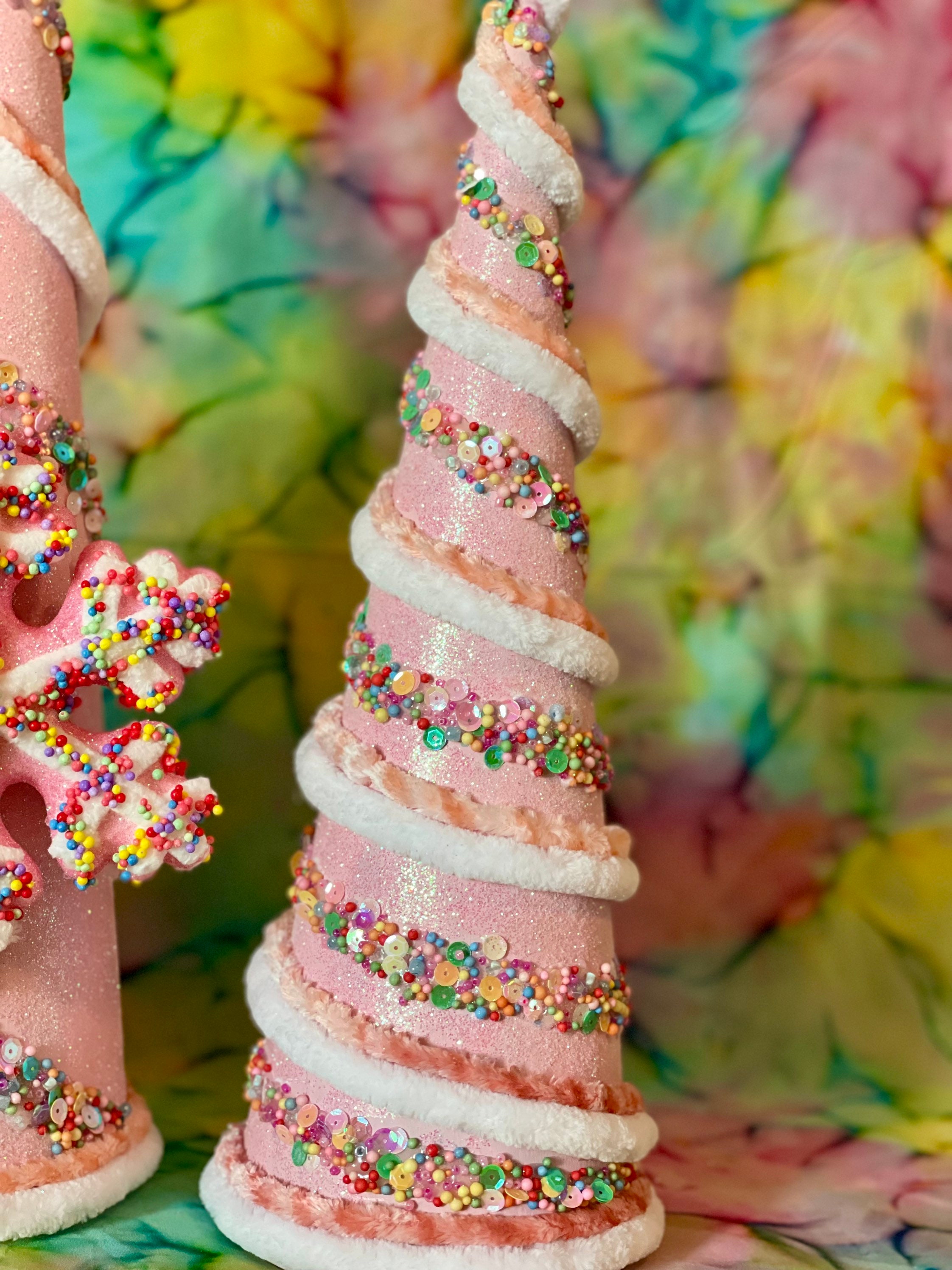 Whimsical Pink Candy Land Christmas Trees Cone Trees | Etsy