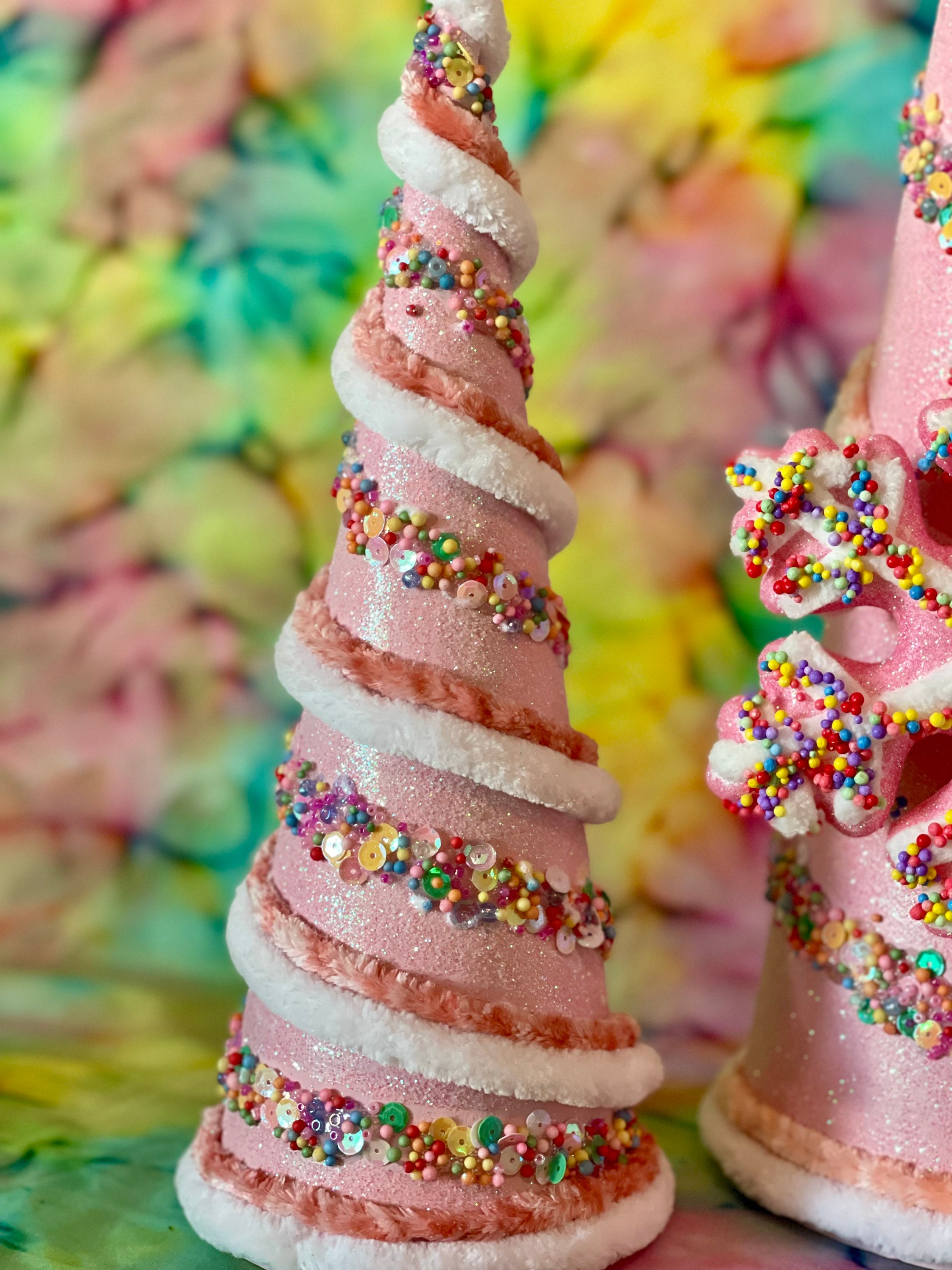 Whimsical Pink Candy Land Christmas Trees Cone Trees | Etsy