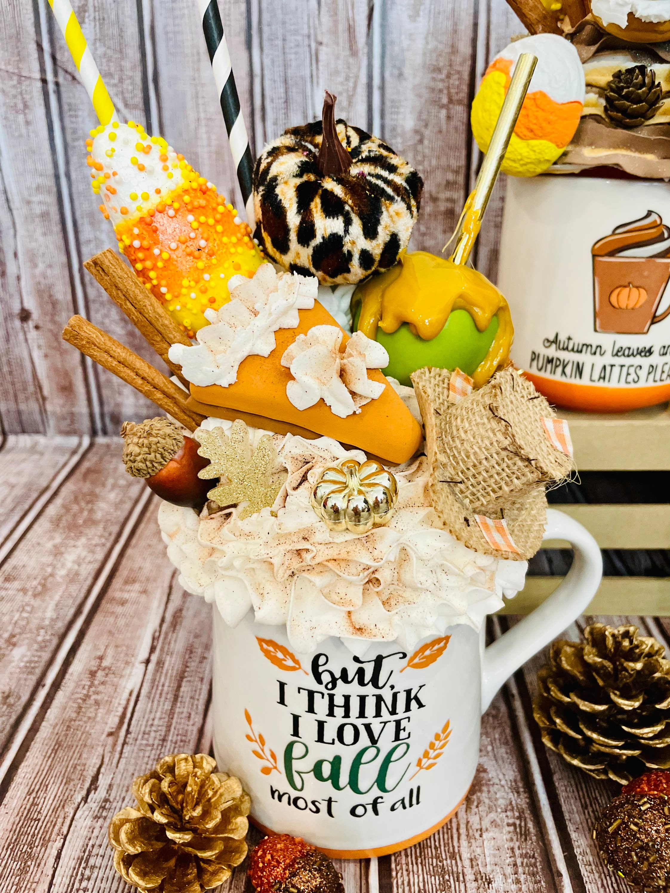 Ready to Ship Extra Large Fall Mug Topper and Mug| Removal Mug Topper ...
