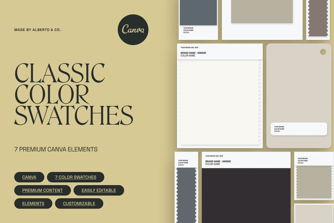 Color Swatches Moodboard Templates Canva Social Media - Etsy