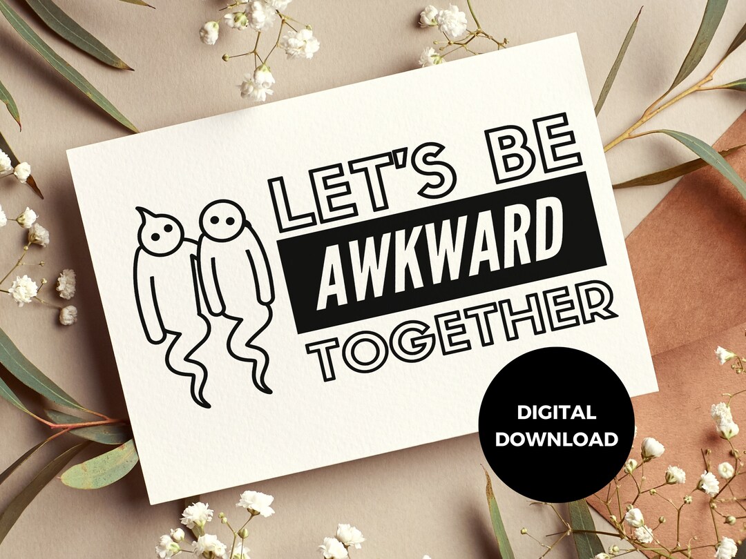 Sweet Card for Awkward Person, Printable Matching Gift for Couples ...