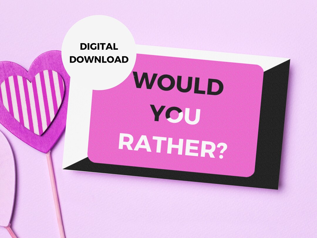 Printable Would You Rather Question Cards for Date Night, Anniversary ...
