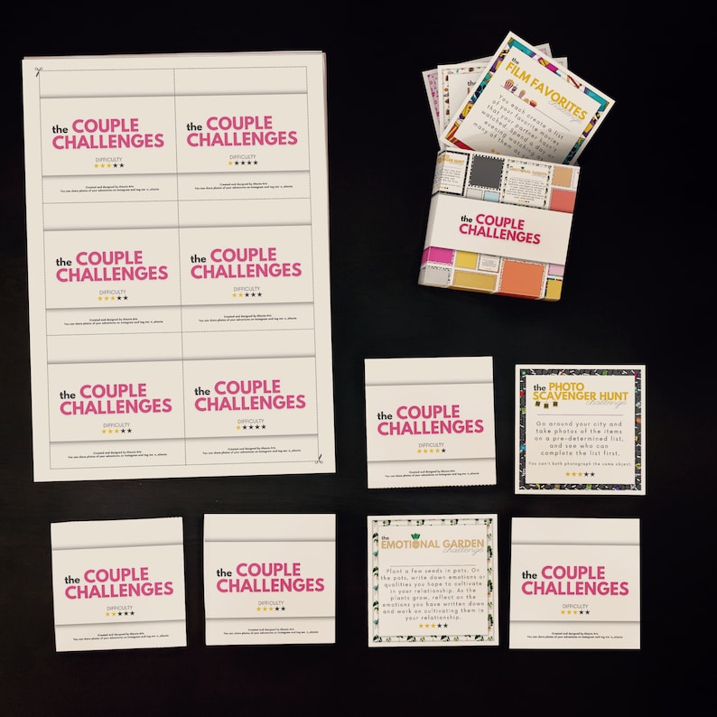 Couple Challenges Printable, Date Night Ideas for Couples, Unique Gift ...