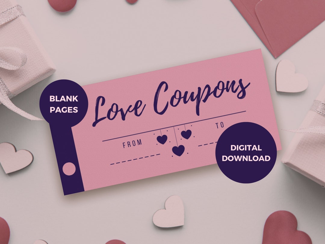 Blank Love Coupons for Couples, Anniversary Gift Unique, Coupon Booklet ...