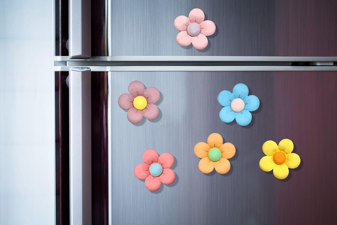 Flower Fridge Magnets - Multi Colour Fridge Magnets, Pretty, Gift ...