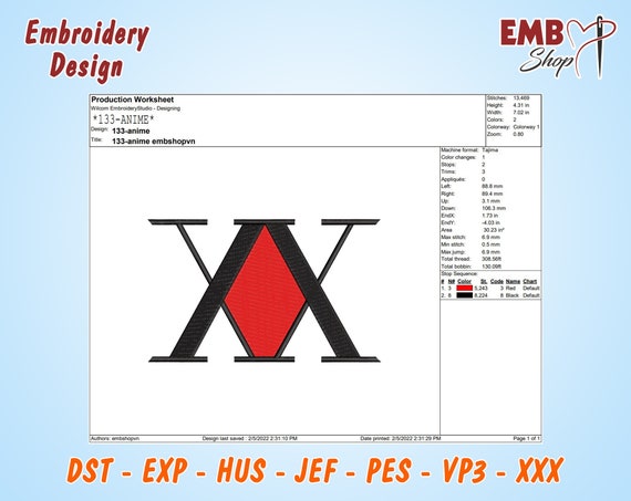 Digital Emb dst jef pes exp design 133 Embroidery designs file hunter ...