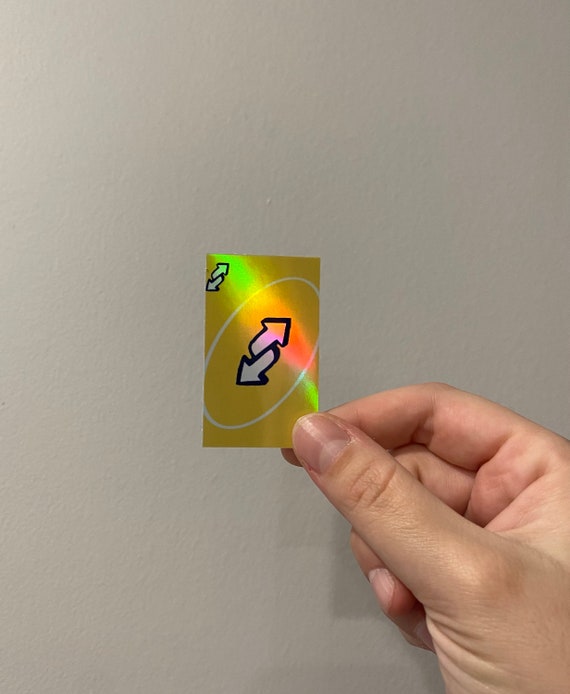 HOLOGRAPHIC Uno Reverse Card Yellow Color Shifting | Etsy