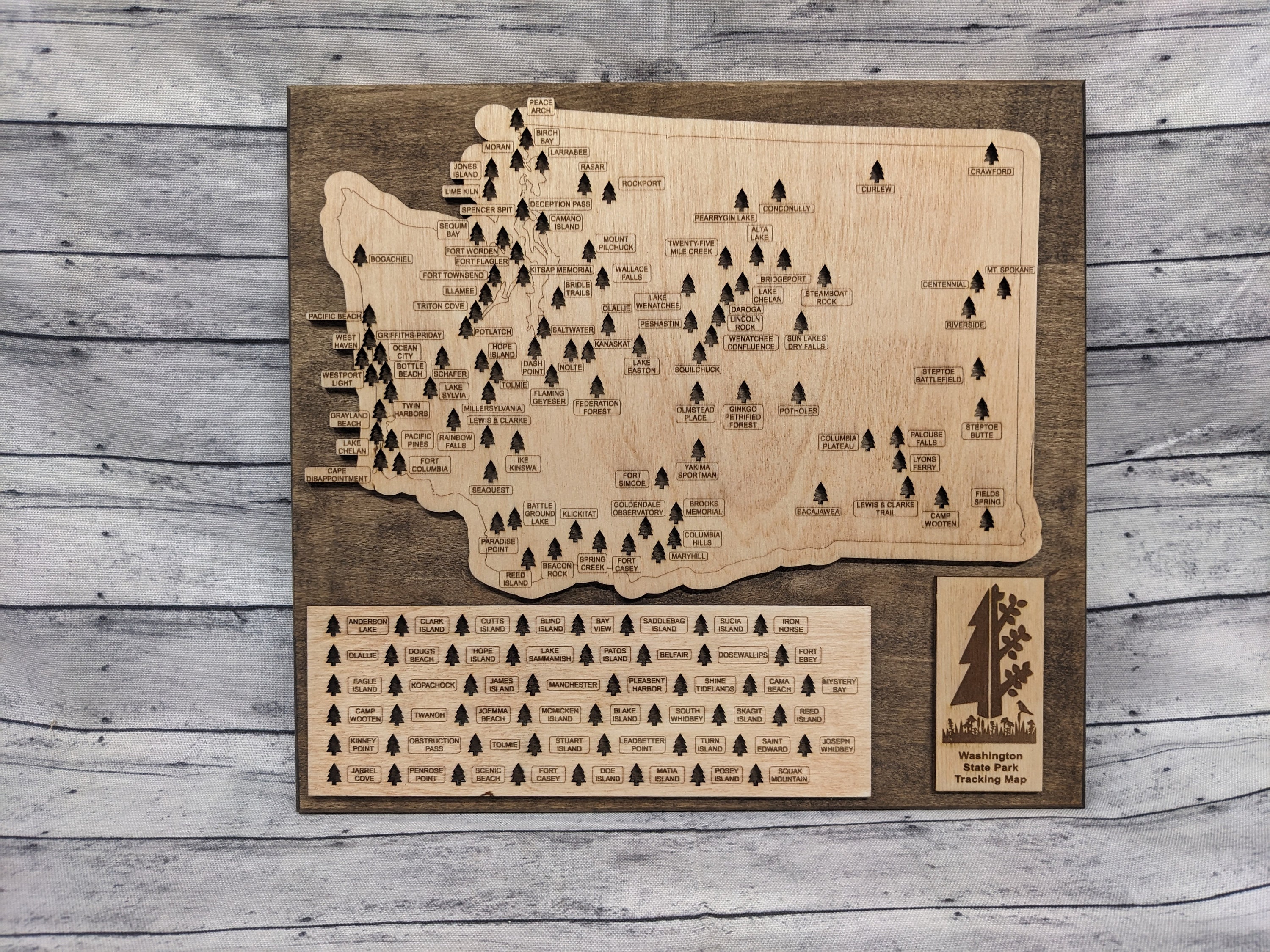 Customizable Washington State Park Map - Etsy