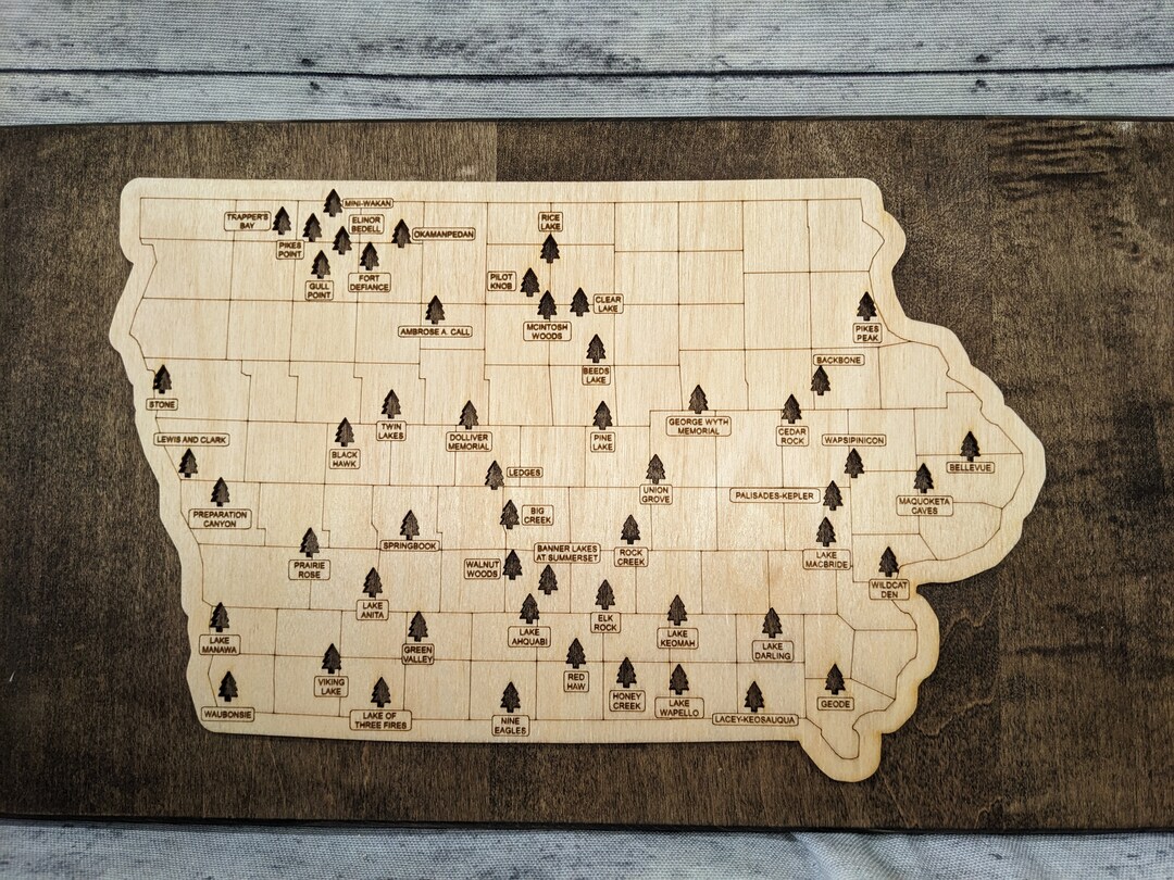 Customizable Iowa State Park Tracking Map - Etsy