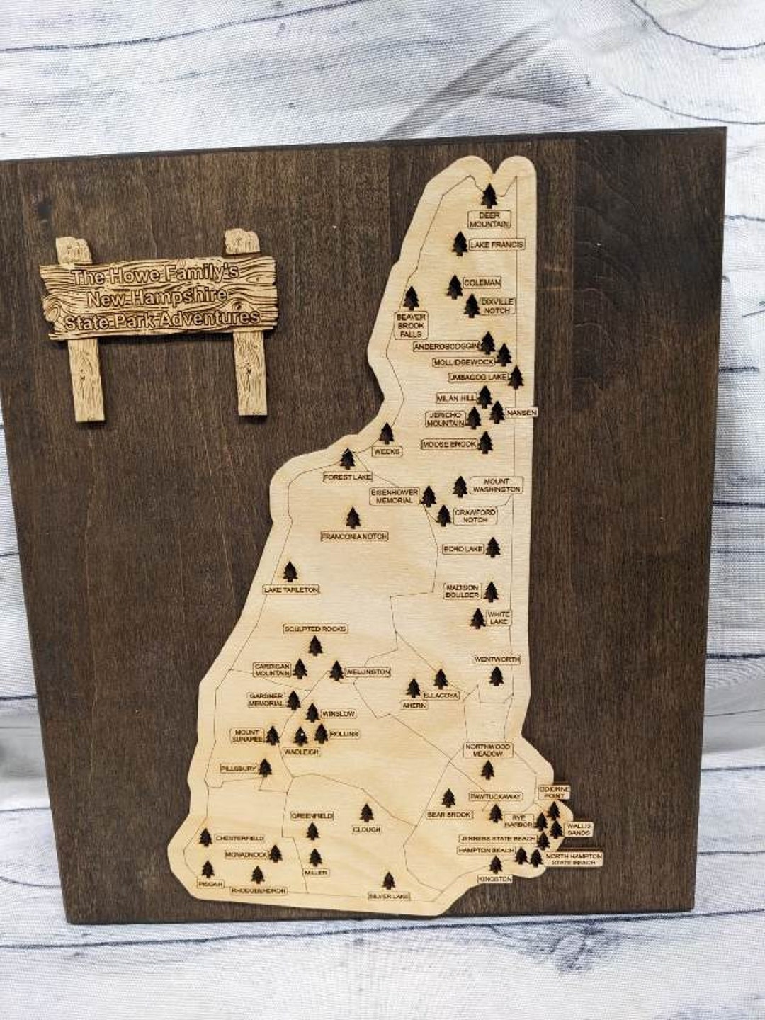 Customizable New Hampshire State Park Tracking Map - Etsy