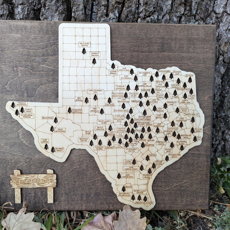 Texas State Park Map Art - Etsy