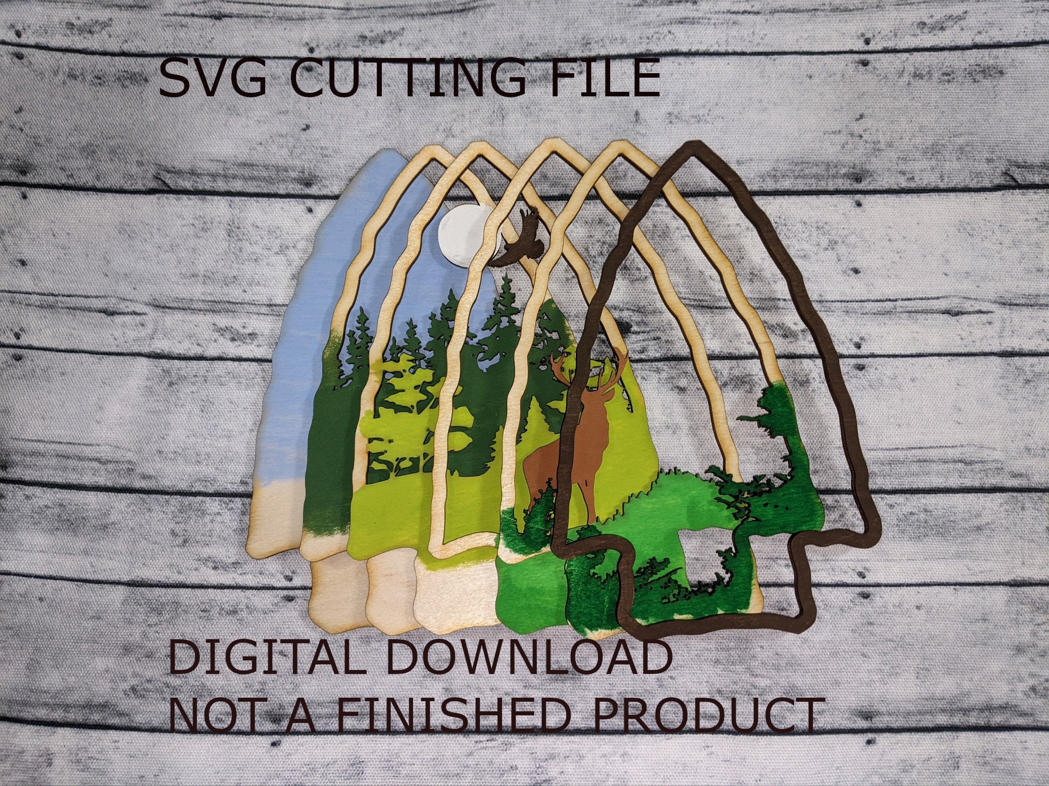 SVG DXF PDF Layered Arrowhead With Deer and Eagle - Etsy