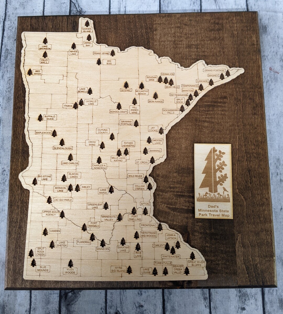 Customizable State Park Tracking Map - Etsy