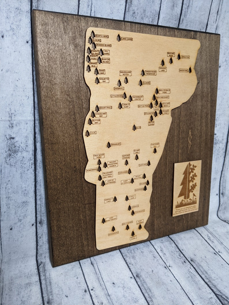 Customizable Vermont State Park Tracking Map - Etsy