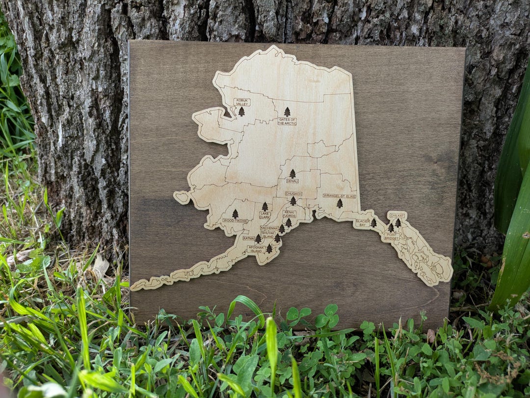 Customizable Alaska State Park Tracking Map - Etsy