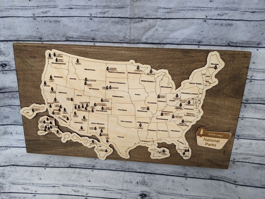 Customizable National Park Tracking Map - Etsy