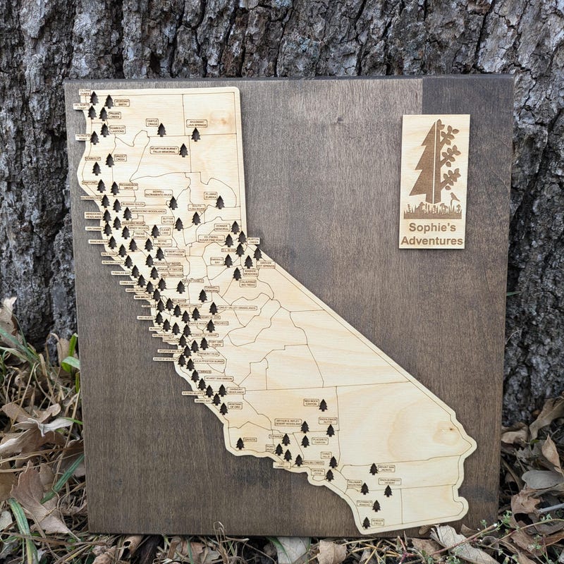 National Park Map of Ca - Etsy