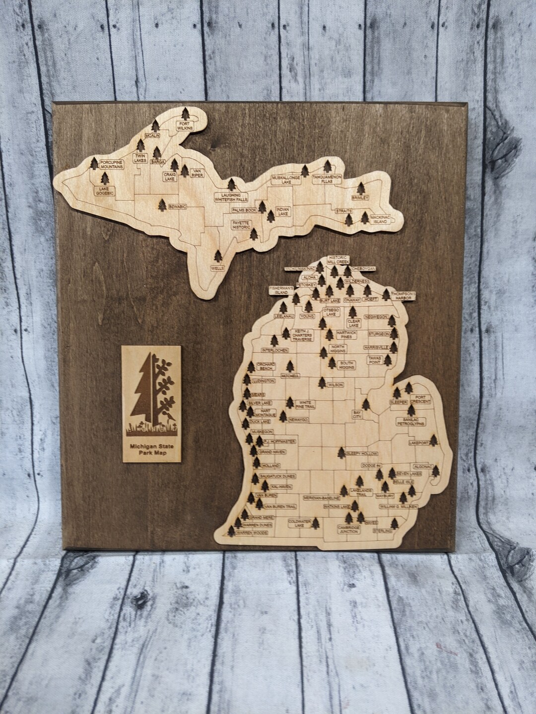 Customizable Michigan State Park Tracking Map - Etsy