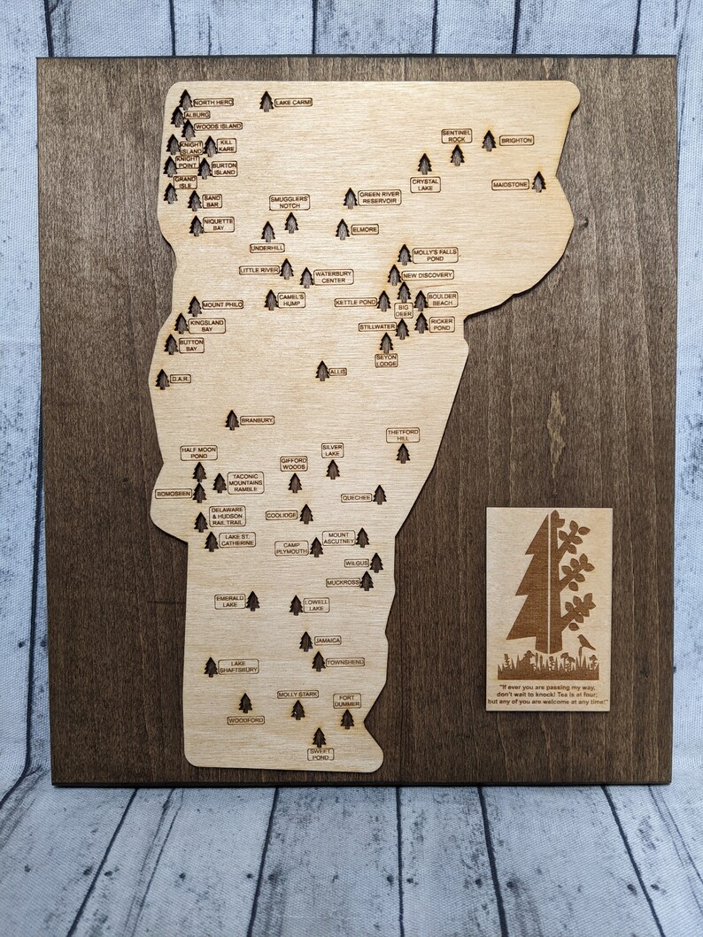 Customizable Vermont State Park Tracking Map - Etsy