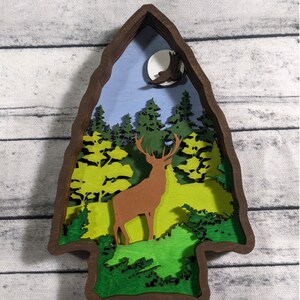 SVG DXF PDF Layered Arrowhead With Deer and Eagle - Etsy