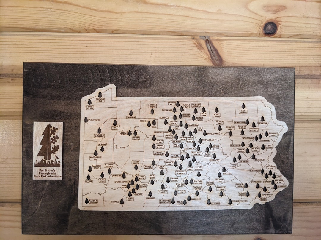 Customizable Pennsylvania State Park Tracking Map - Etsy