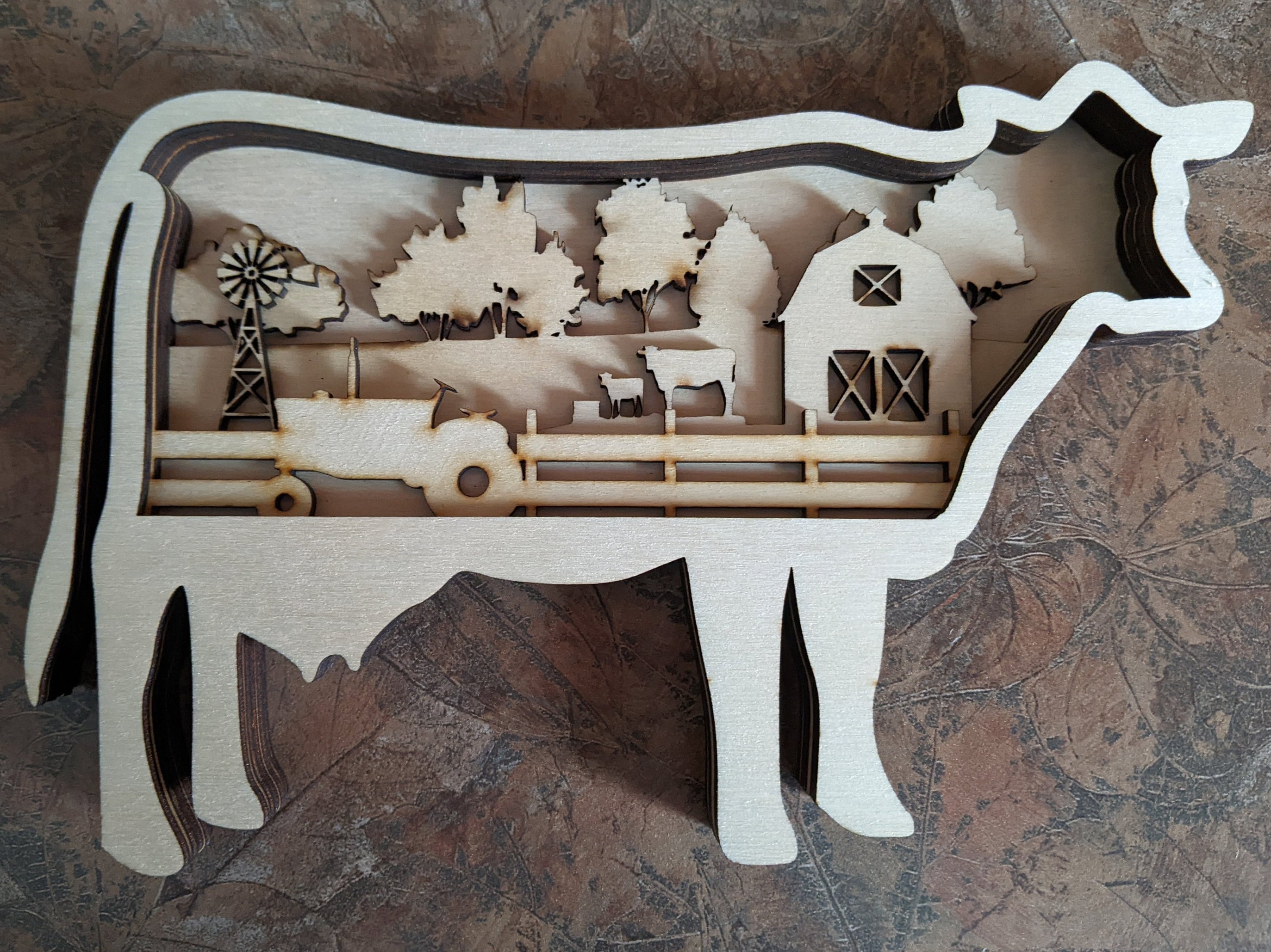 SVG Layered Cow for CNC Laser Cutting - Etsy