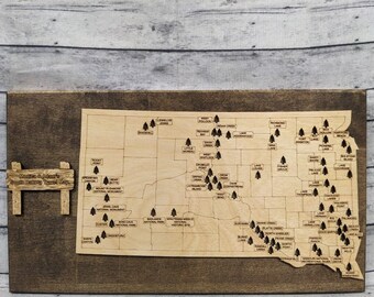 South Dakota State Parks Map 11x17 - Etsy