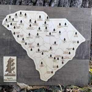 Customizable South Carolina State Park Tracking Map - Etsy