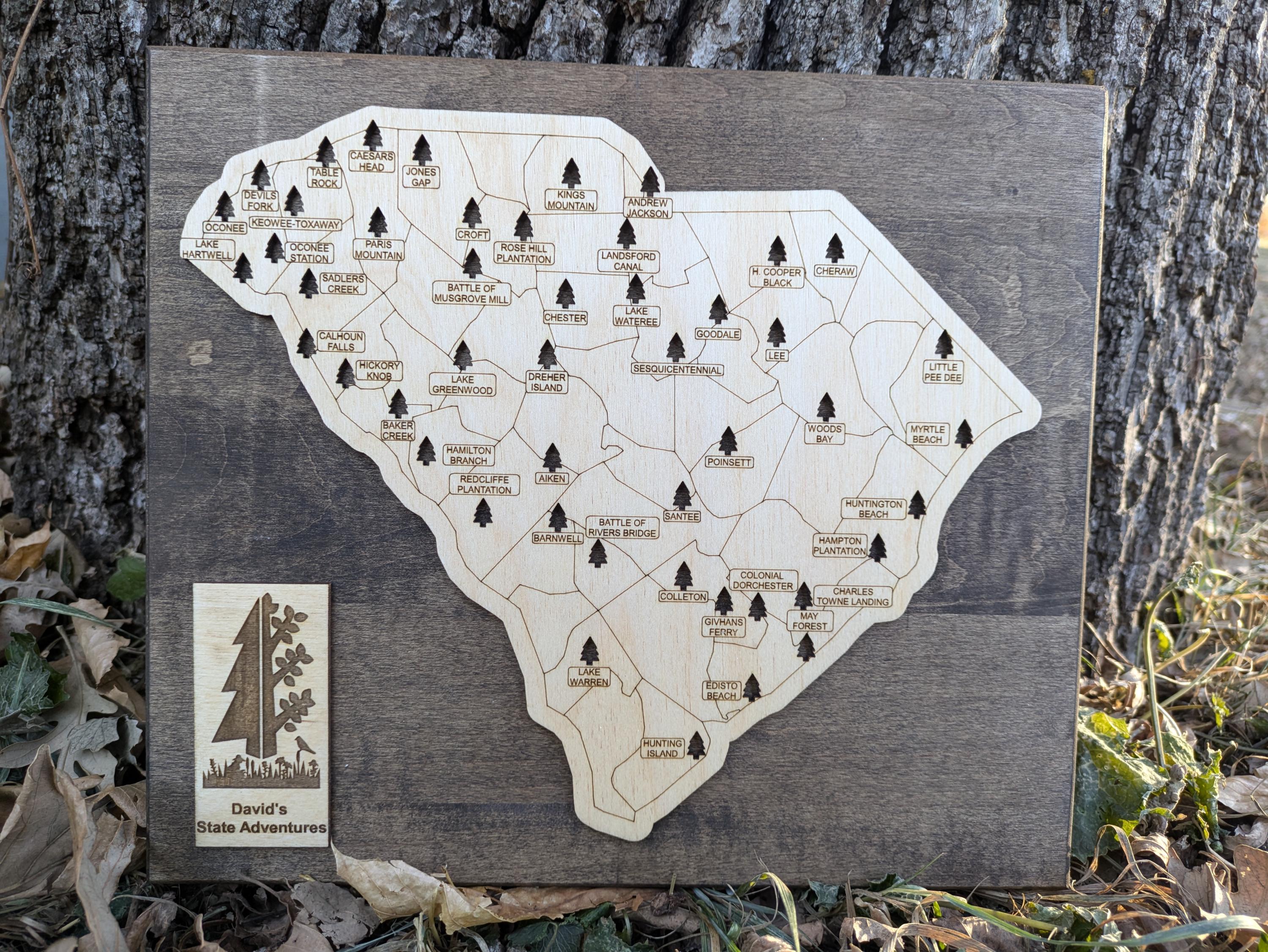 Customizable South Carolina State Park Tracking Map - Etsy