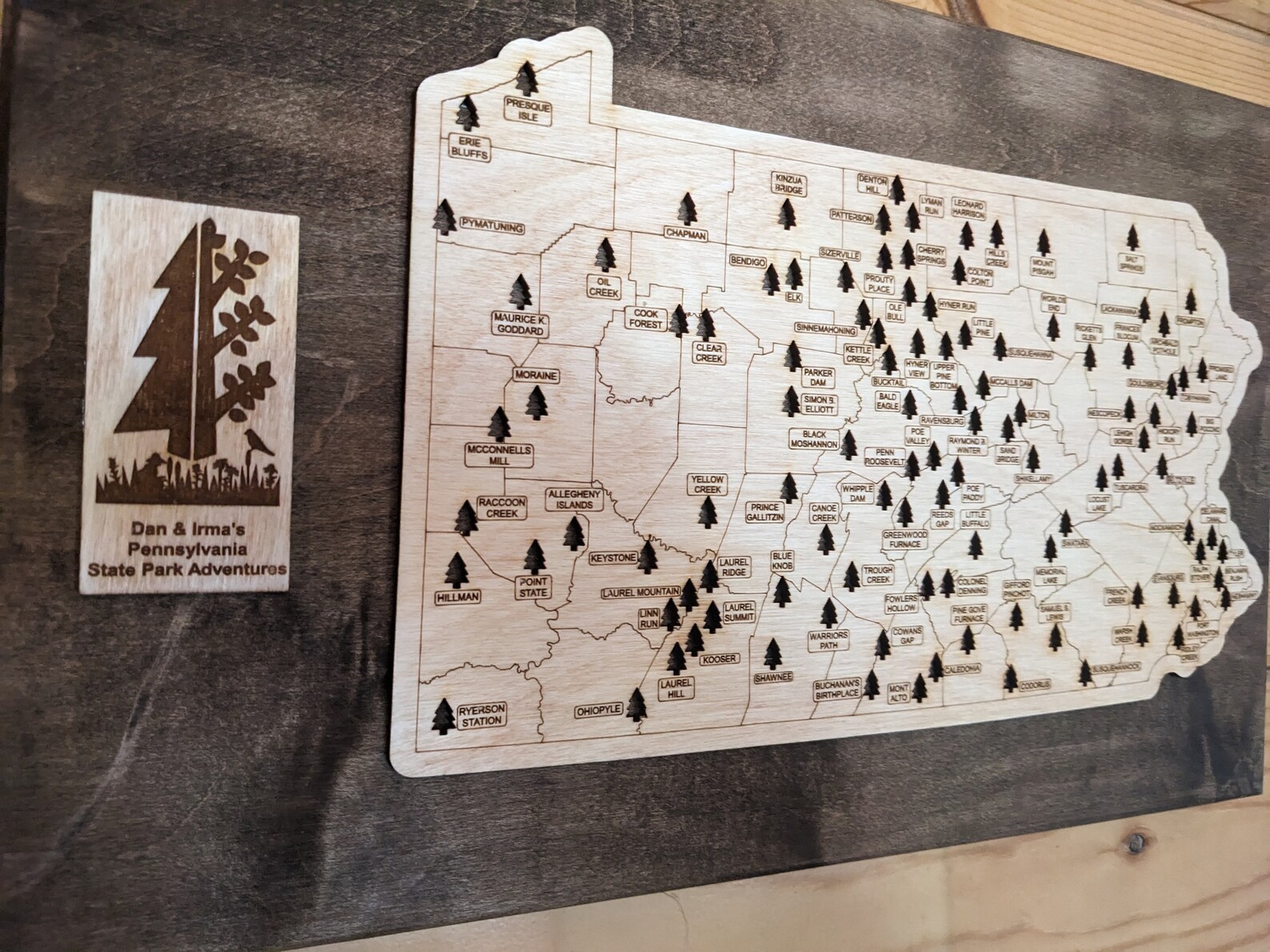 Customizable Pennsylvania State Park Tracking Map - Etsy