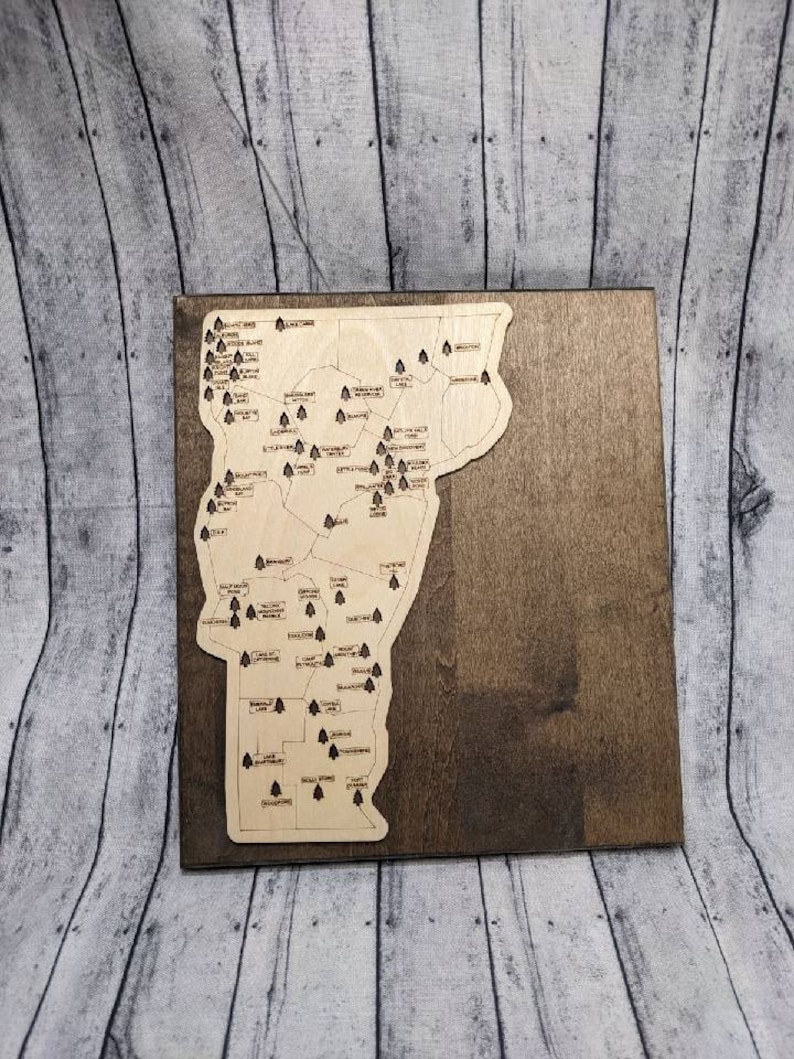 Customizable Vermont State Park Tracking Map - Etsy