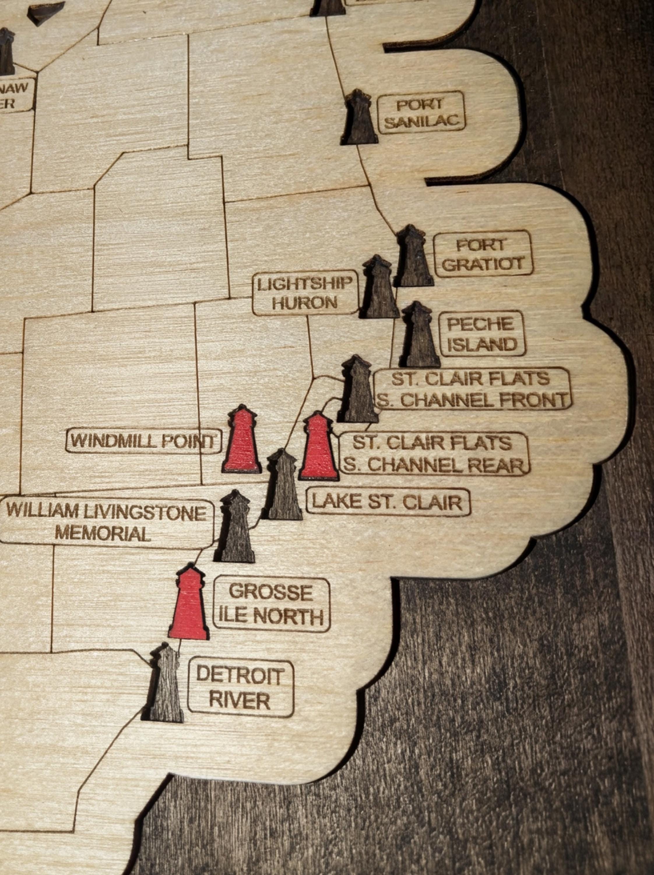 Customizable Michigan Lighthouse Tracking Map - Etsy