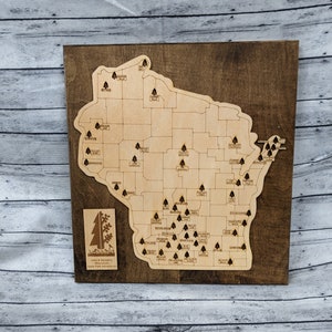 Customizable Wisconsin State Park Tracking Map - Etsy