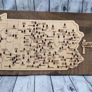 Customizable Pennsylvania State Park Tracking Map - Etsy