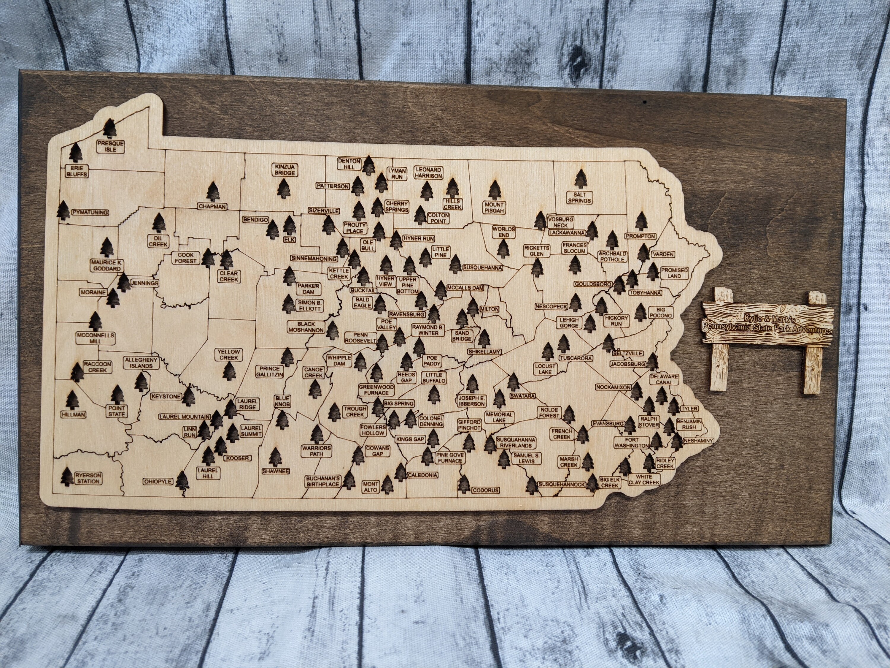 Customizable Pennsylvania State Park Tracking Map - Etsy