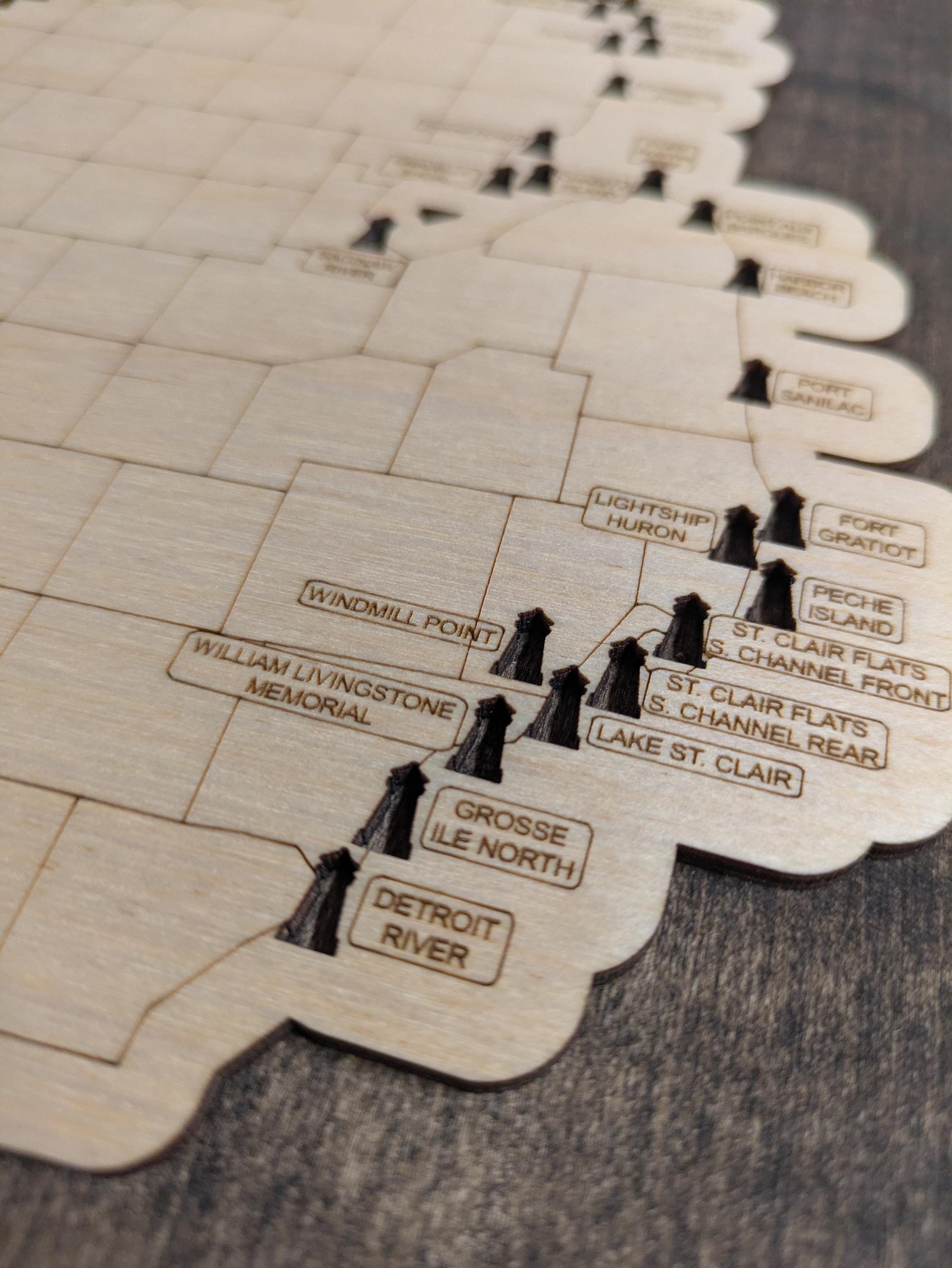 Customizable Michigan Lighthouse Tracking Map - Etsy