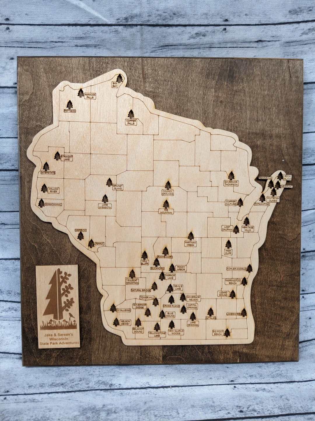 Customizable Wisconsin State Park Tracking Map - Etsy