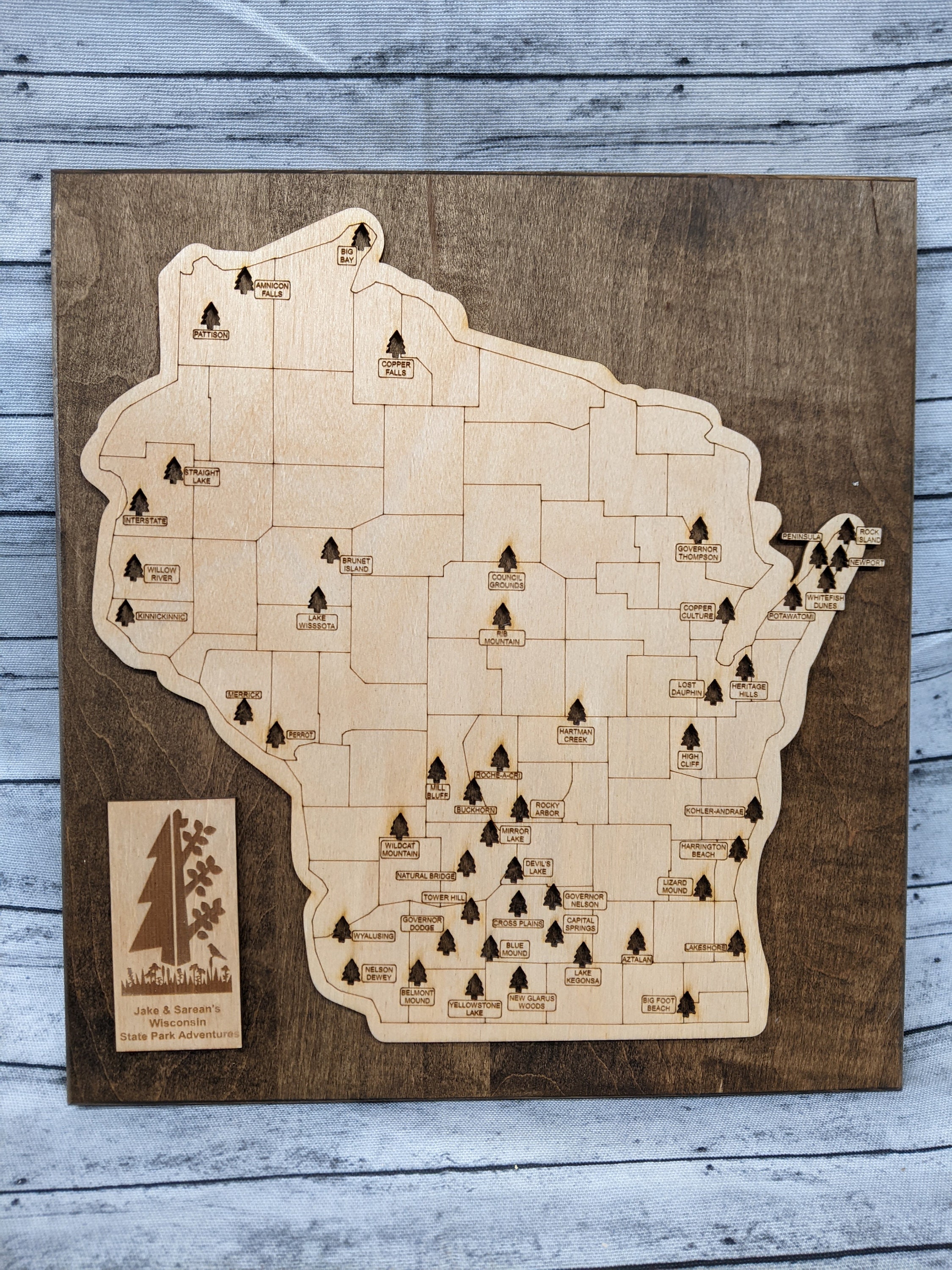 Customizable Wisconsin State Park Tracking Map - Etsy