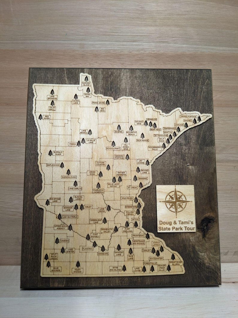 Customizable Minnesota State Park Tracking Map - Etsy