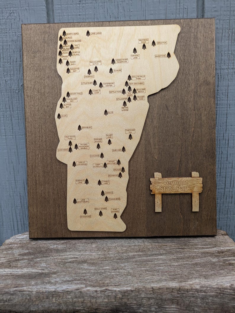 Customizable Vermont State Park Tracking Map - Etsy