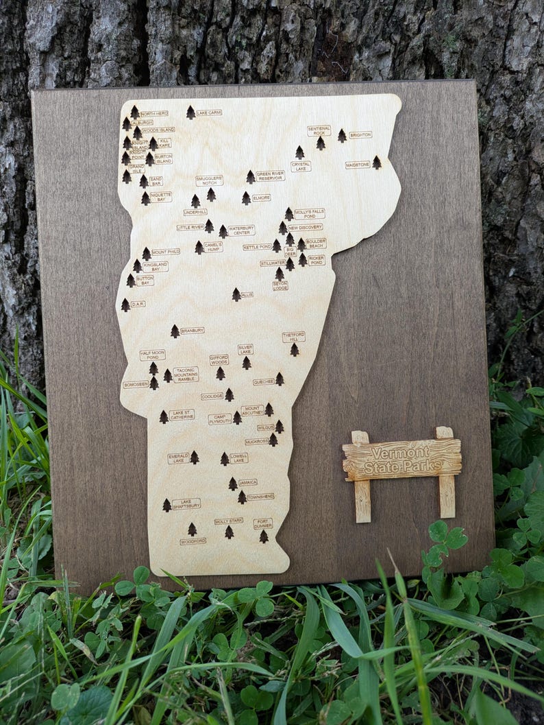 Customizable Vermont State Park Tracking Map - Etsy